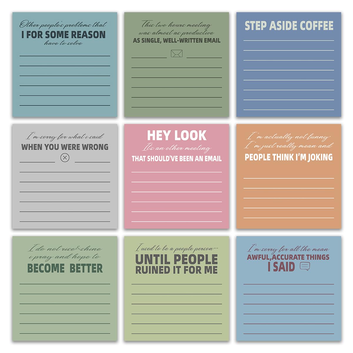 Amazon.com : Post it Notes 3x3 Cute and Aesthetic Sticky Notes Planner ...