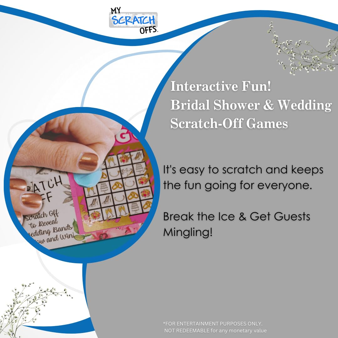 Bingo Game My Scratch Offs BINGO Bridal Shower Pink Floral Scratch-off ...