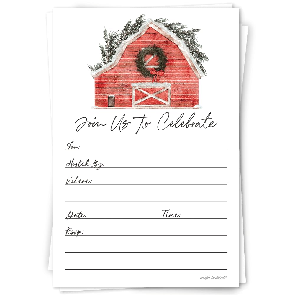 Rustic Barn Dinner Party Invitations