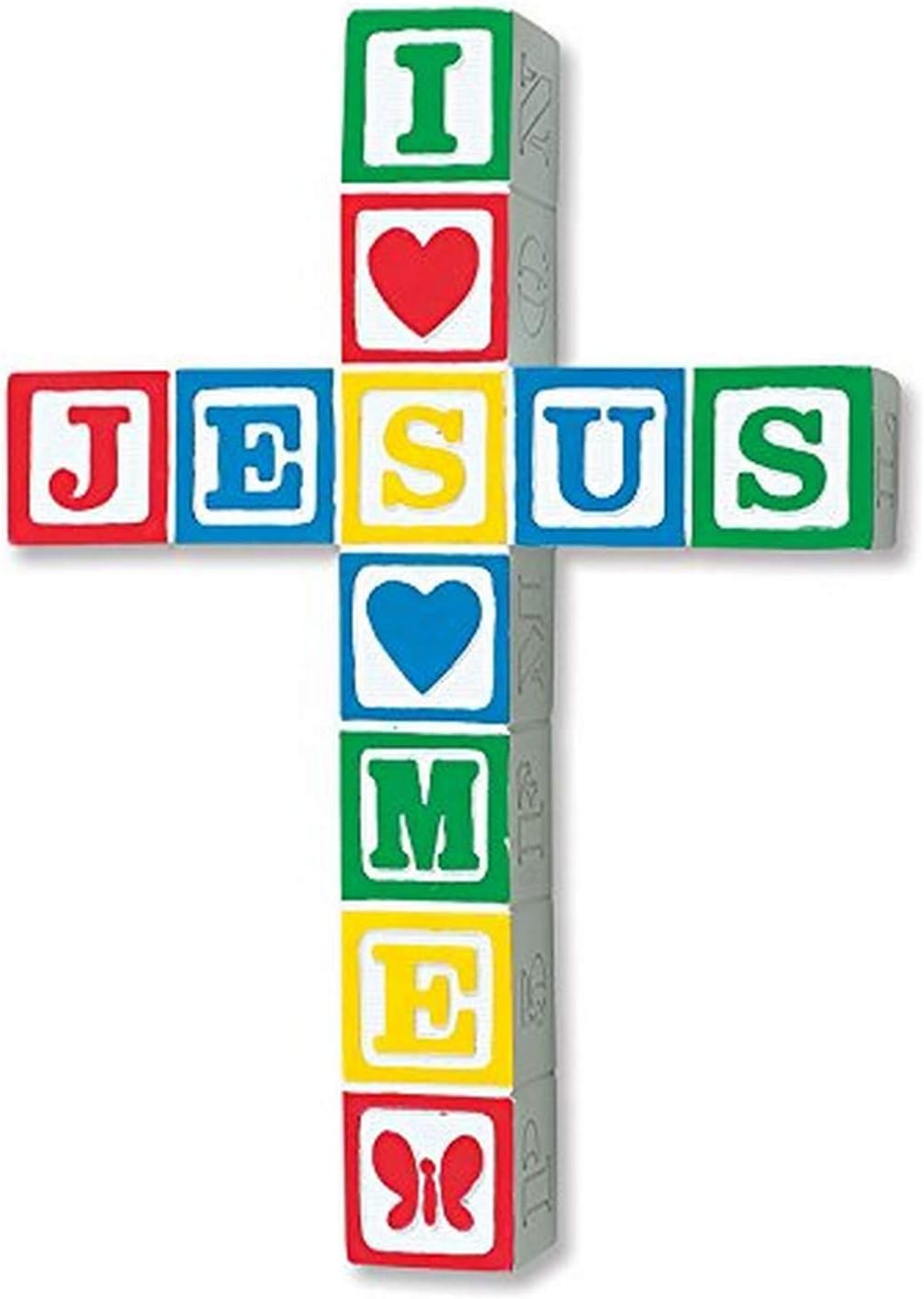 Amazon.com: Abbey Gift I Love Jesus Cross-Primary Color, 6.25 x 8.75 ...