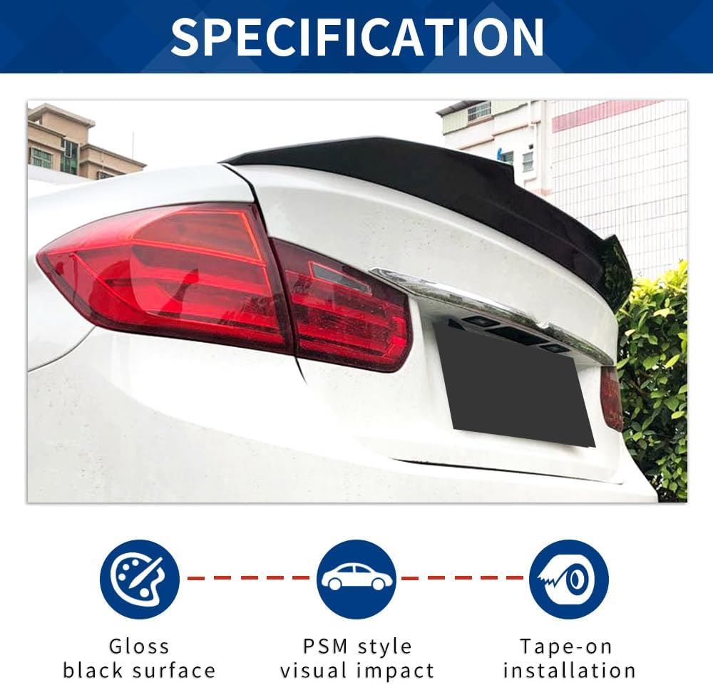 F30 Trunk Spoiler PSM-Style Compatible with (2013-2018) 3 Series F30 ...