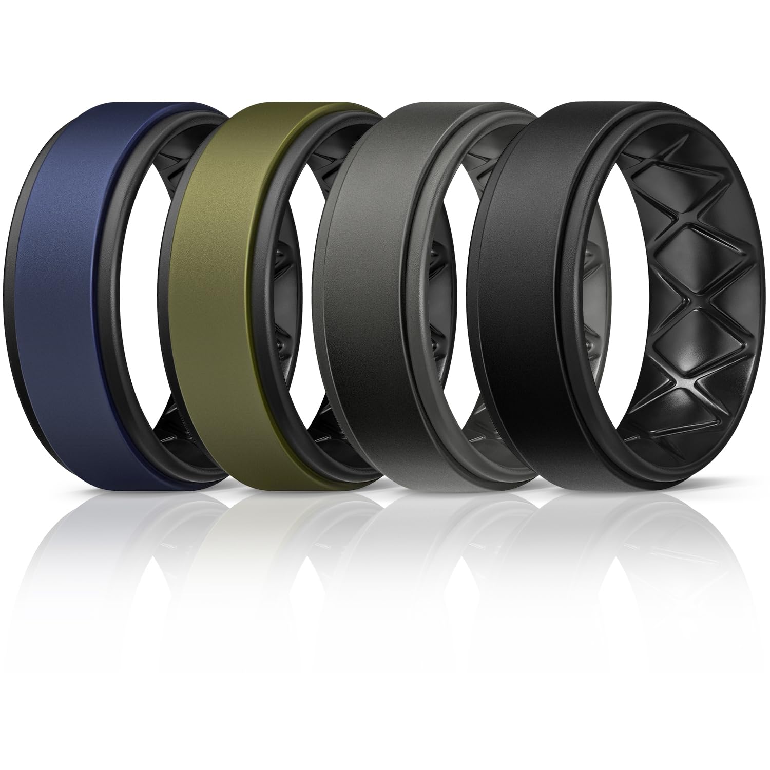 Snapklik.com : Egnaro Silicone Rings For Men 1/4/5/6/7 Multipack Of ...
