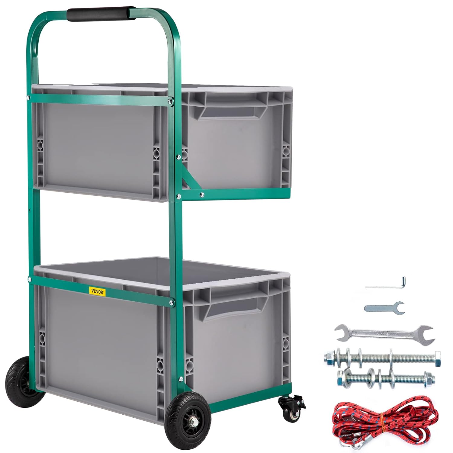 VEVOR Steel Recycling Cart, 220 lbs Load Capacity 22.8 x 15.7 Inch, 4 ...