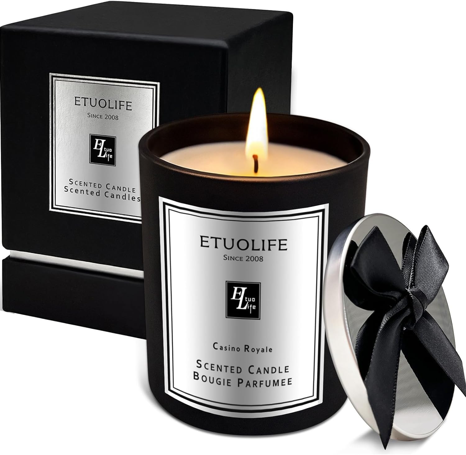 Shearer Candles Amber Noir Scented Jar Candle with Gold Lid, Black, 7cm ...