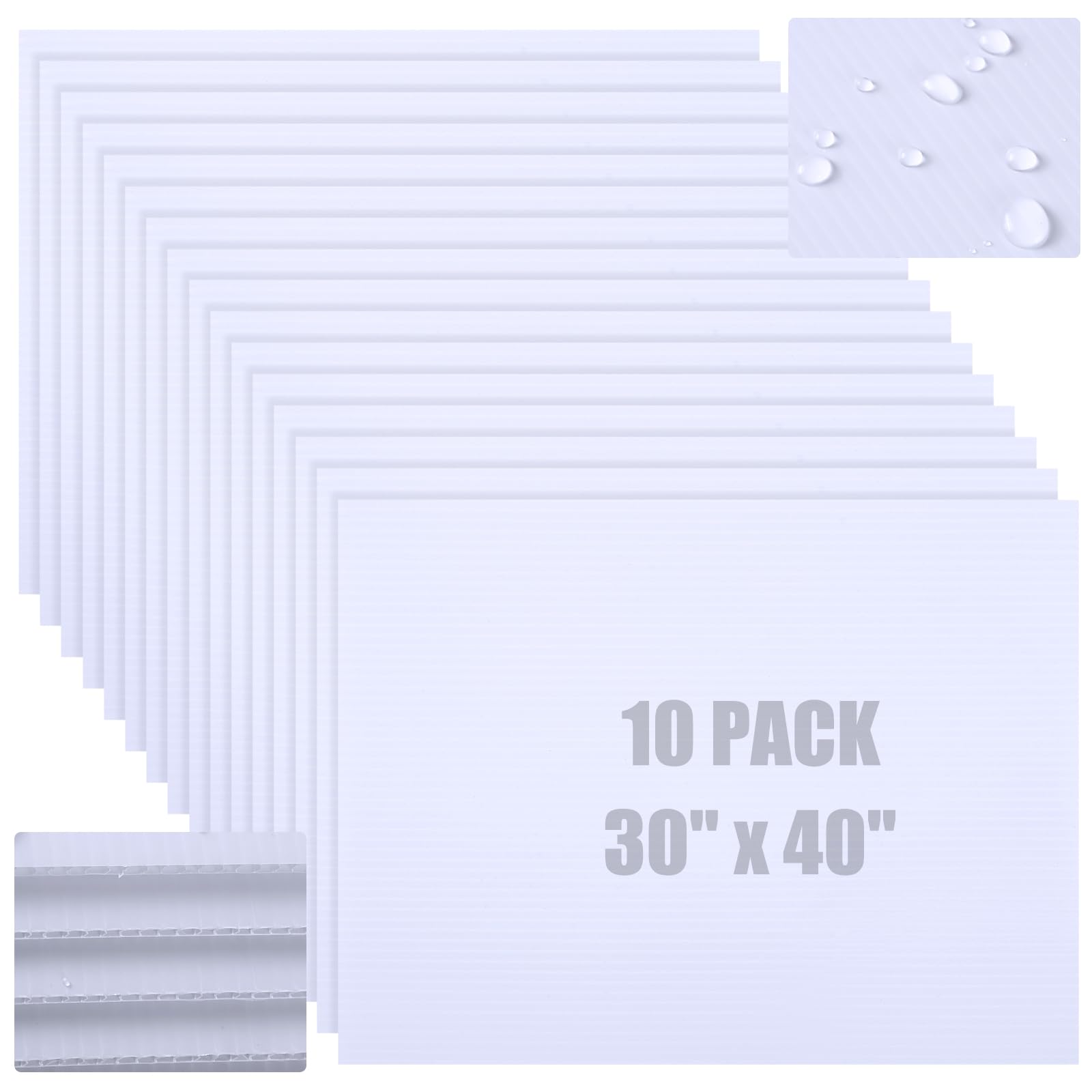 Snapklik.com : Capoda 10 Pack Corrugated Plastic Board, 4mm Blank Yard ...