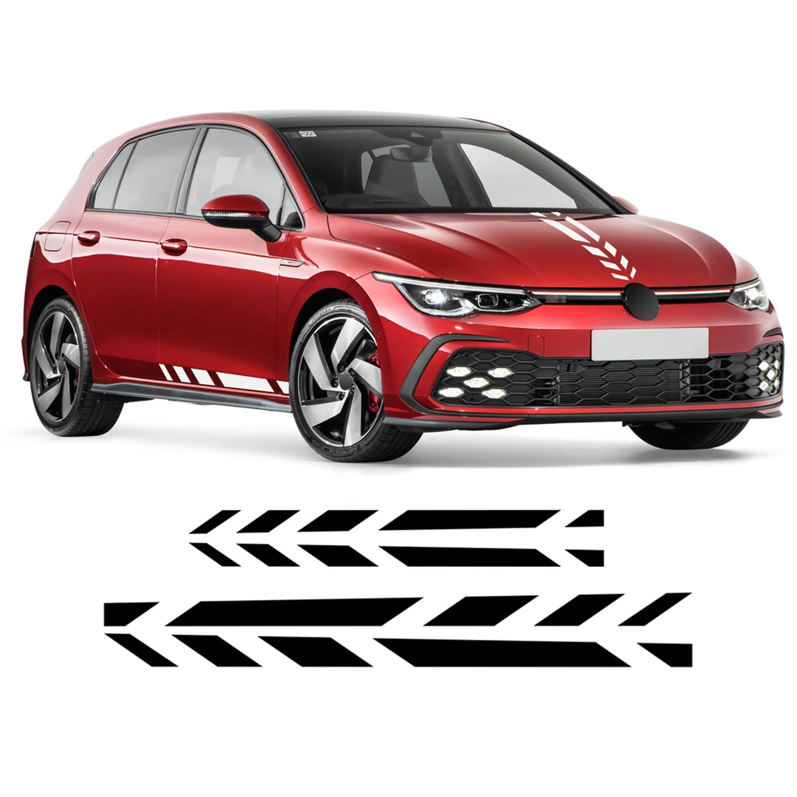 Racing Sport Car Hood Cover Decal Door Side Skirt Stickers | Desertcart GB