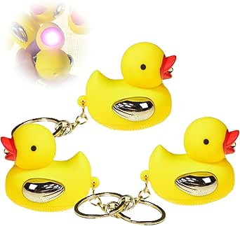 Amazon.com: 3PCS Shocking Duck Keychain,Duck LED Light Key Ring for ...