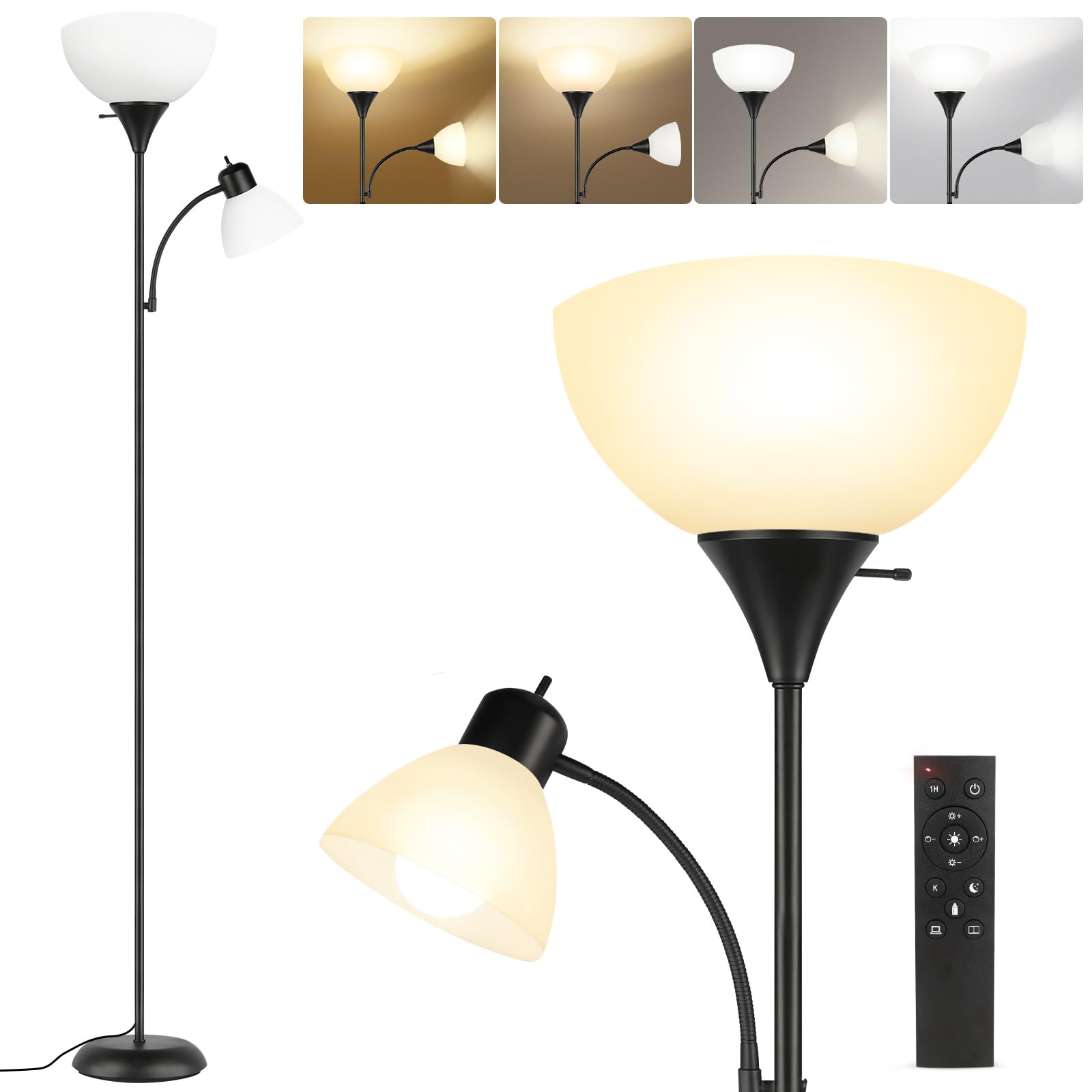 OUTON Mother and Child Floor Lamp with Remote Control, Uplighter Floor ...