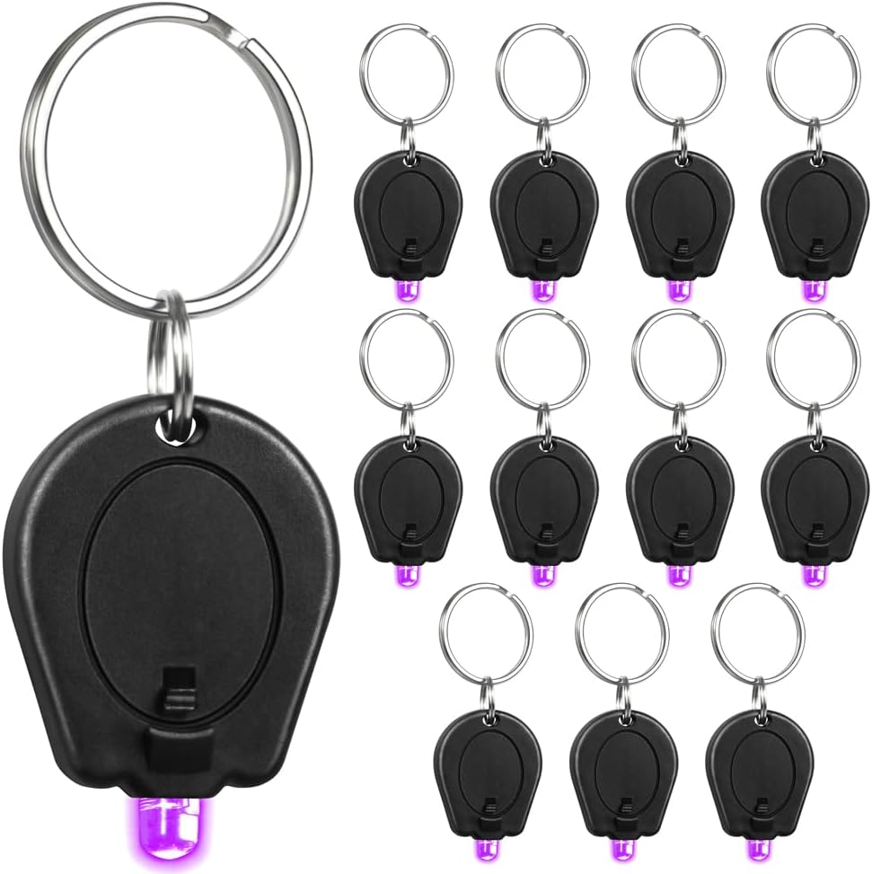 RaySoar 12 Pack Mini UV LED Keychain Flashlight, 395nm UV Light ...