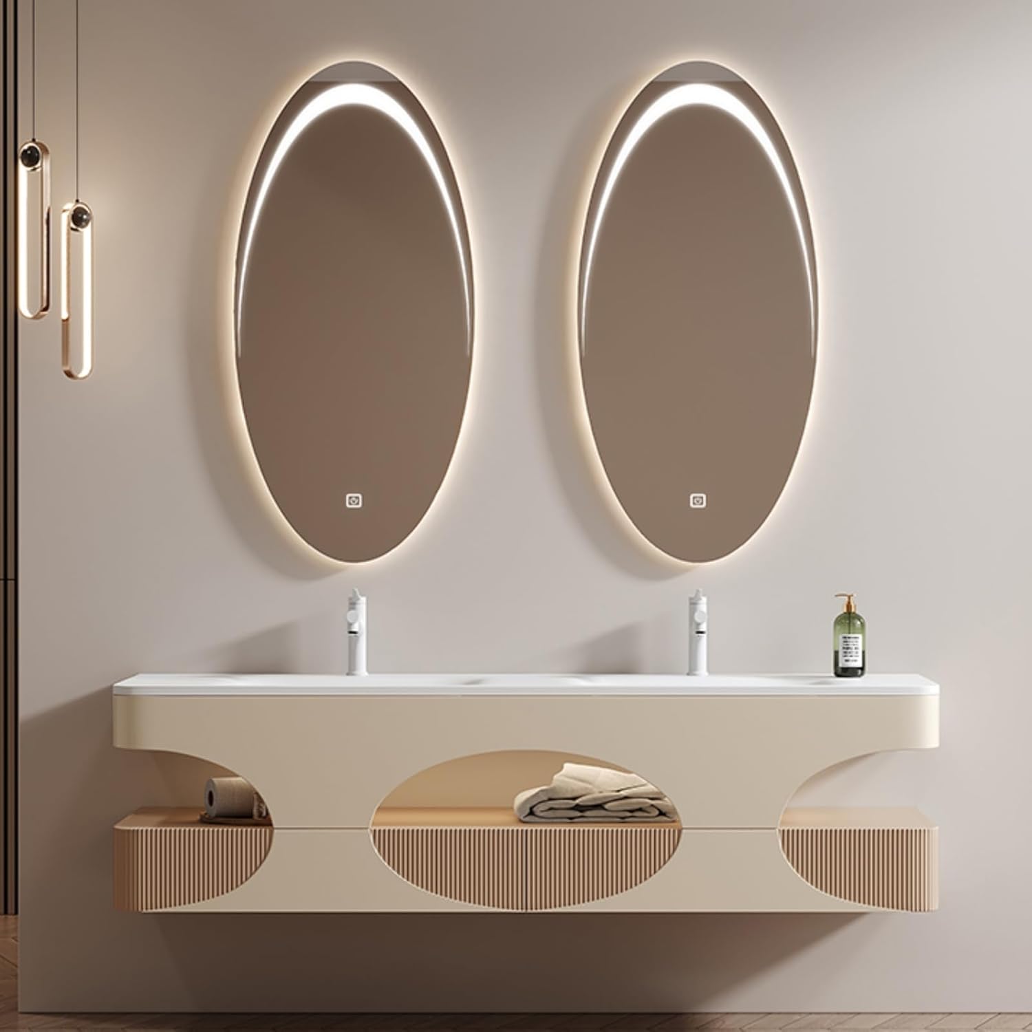 Amazon.com: Genpai 72IN Bathroom Vanity with Sink Business - LED Smart ...