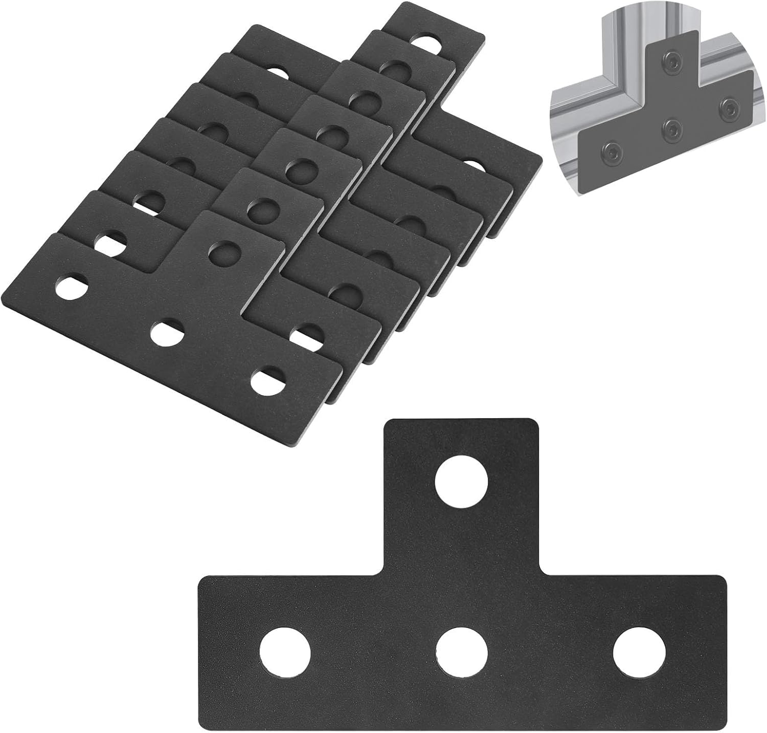 Amazon.com: 8 Pack 4 Hole T Shaped Flat Plate Connector Fitting Bracket ...