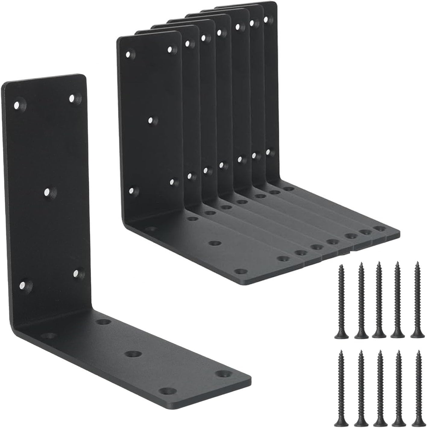 Amazon.com: MOUNTAIN_ARK 4 Pack 6" x 6" x 3" Black Steel L Bracket for ...