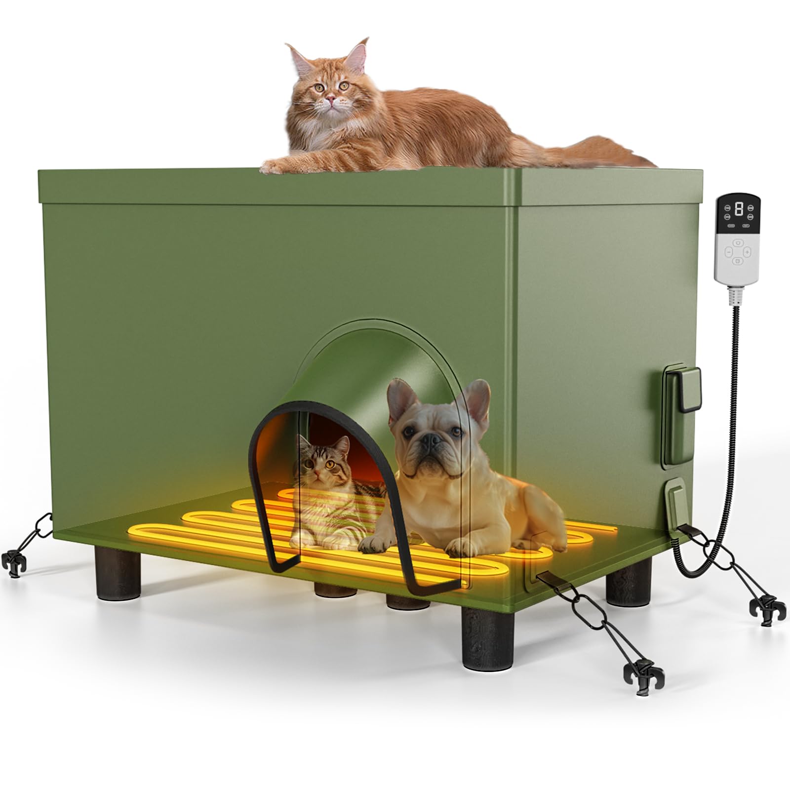 Amazon.com : Heated Cat House for Outside - 26" Large Winter Waterproof ...