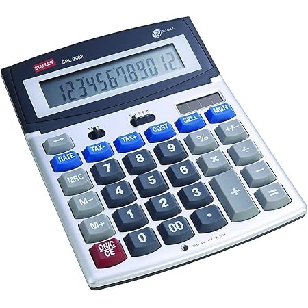 Amazon.com : Staples 2 Pack calculators! SPL-290X 12 Digit Calculator ...