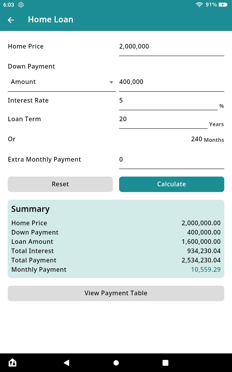Easy Finance - Mortgage, Loan, Retirement, Compound Interest Calculator - App on Amazon Appstore