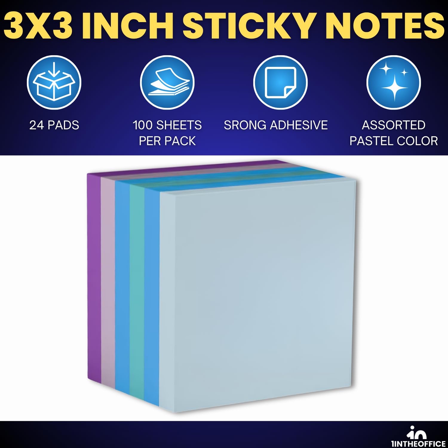 Snapklik.com : Sticky Notes 3x3, Sticky Notes Refills, Pastel Color ...