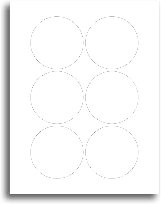 Amazon.com : White Adhesive 3 Inch Round Labels - 25 Sheets / 150 ...