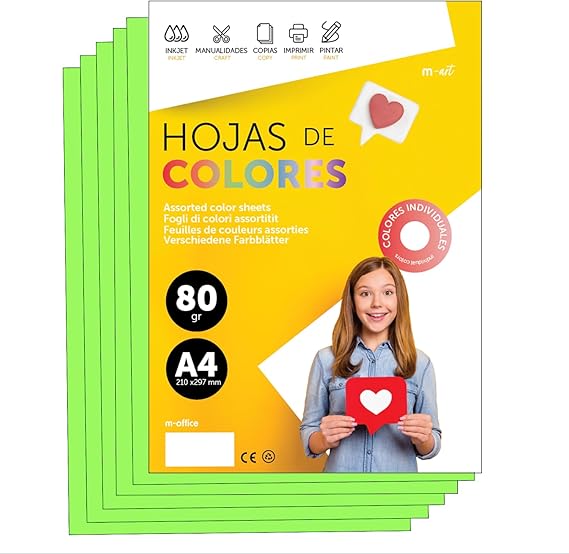 A3 Coloured Paper - 80g A3 Sheets for Inkjet and Laser Printers, Ream ...