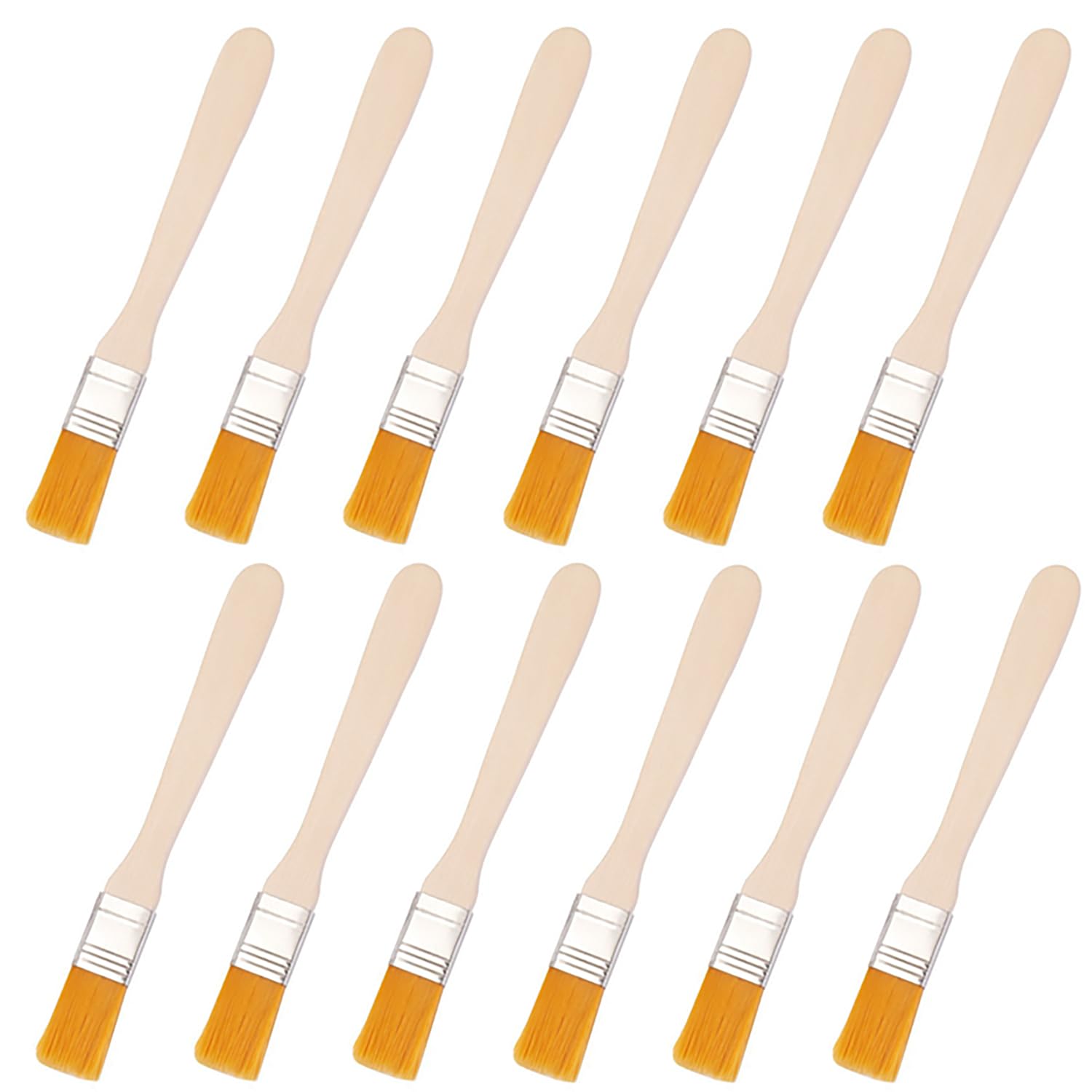 YPYMOD Pack of 12 Small Brushes, Varnish Window Brushes with Wooden ...