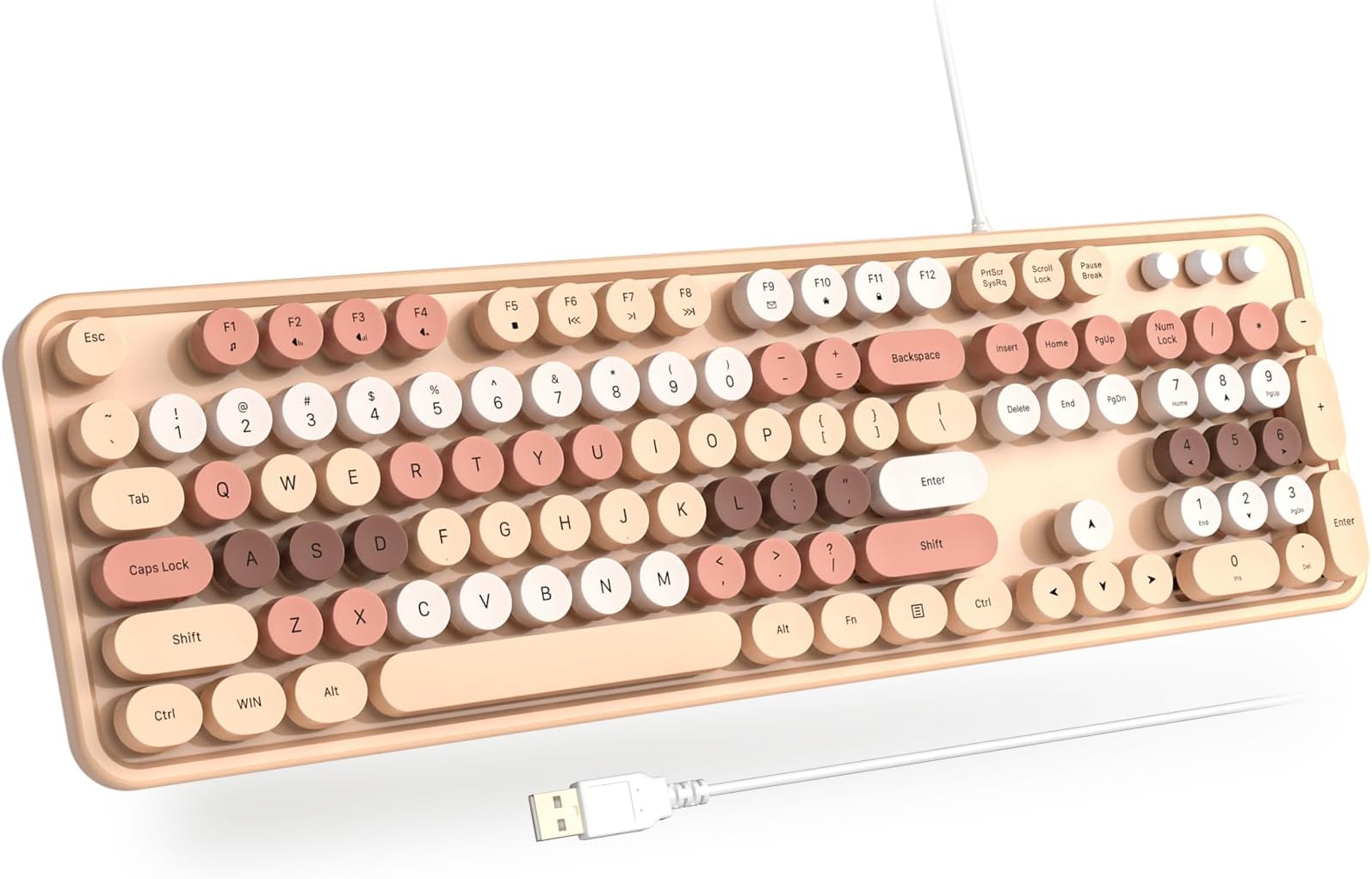 Amazon.com: Atelus Computer Wired Keyboard, Plug Play USB Full-Size ...