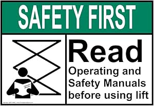 Amazon.com : ANSI SAFETY FIRST Read Operating And Safety Manuals Sign ...