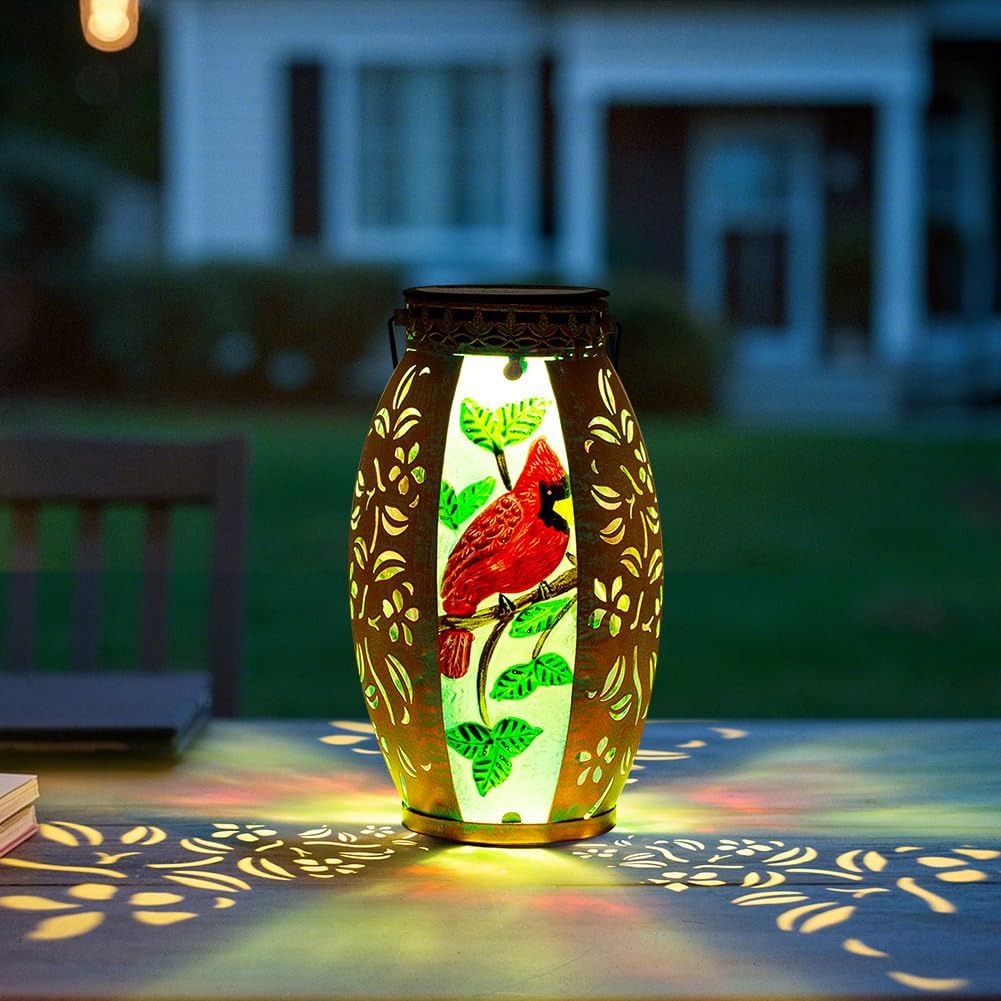 Amazon.com: SUNNYGARDEN Cardinal Solar Lanterns Outdoor Waterproof ...