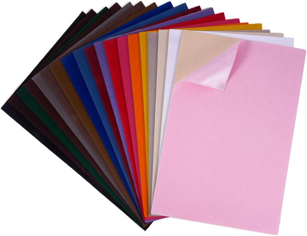 Amazon.com: BENECREAT 19 Colors 8.3x11.8 Velvet Fabric Sticky Back ...