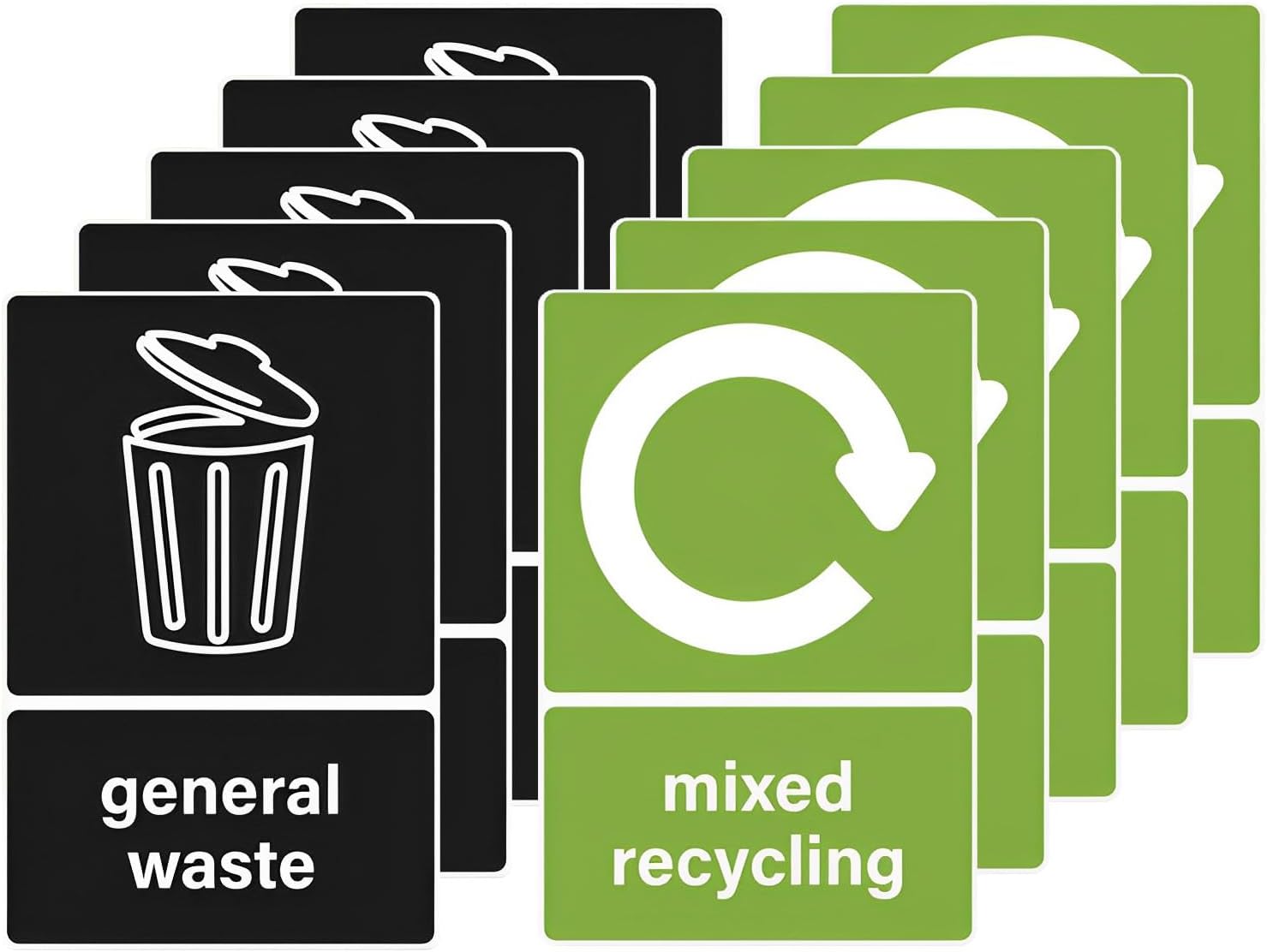 10Pcs Recycling Stickers for Bins, Self Adhesive Multi Bin Stickers ...