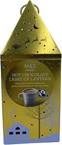 M & S Christmas Hot Chocolate Tin Light Up Lantern- Rich Silky Hot ...