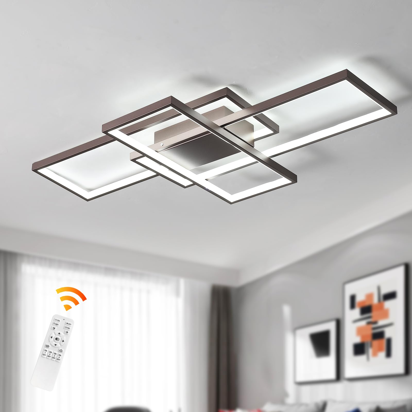 GEADI Modern Ceiling Light Fiture, Dimmable Led Flush Mount Ceiling ...