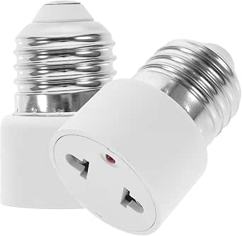2pcs E27 Converter Prong Outlet Socket Splitter Convert Light Bulb ...