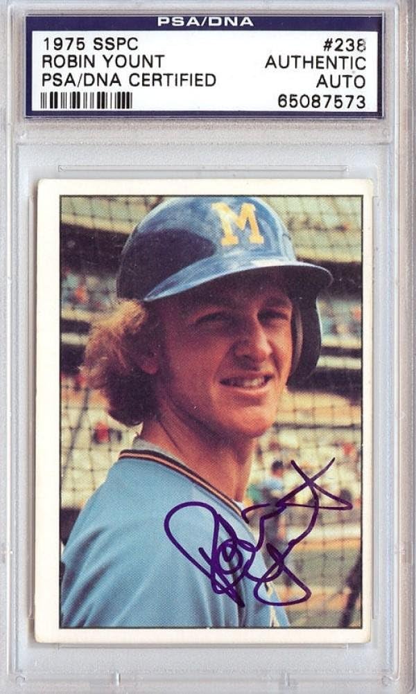 Robin Yount Autographed 1975 SSPC Rookie Card PSA/DNA #65087573 ...