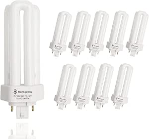 Pack of 10 PLT 26W GX24q-3 841, 26 Watt Triple Tube, 4 Pin Compact Fluorescent Light Bulb ...