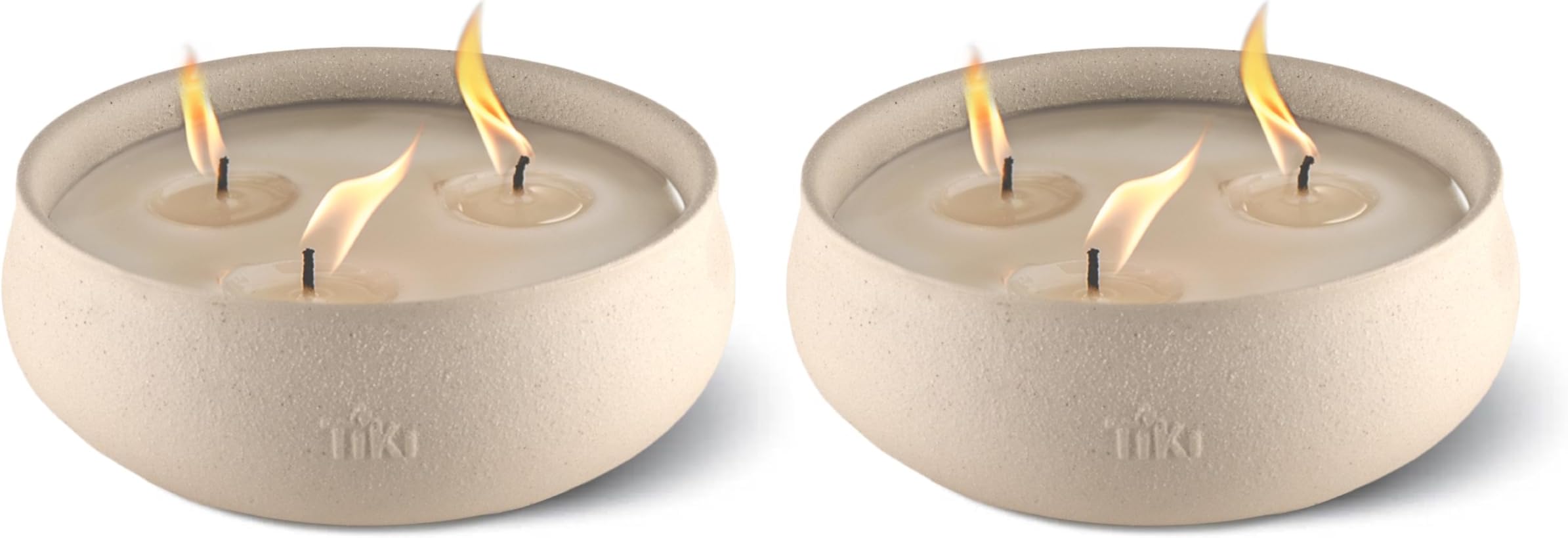Amazon.com : TIKI Citronella Candle 2-Pack – 7-Inch White Wax Bowl with ...