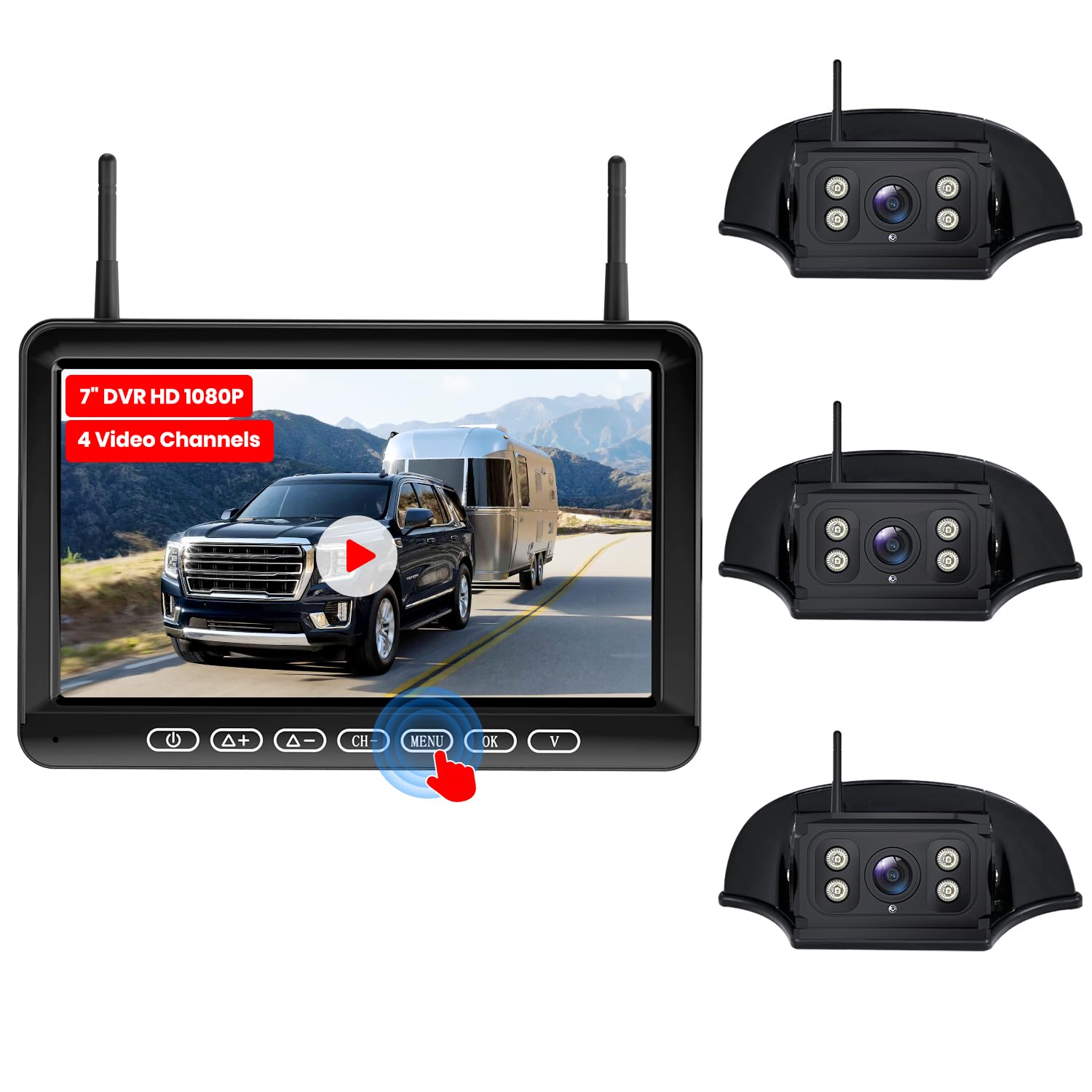 Amazon.com: 3-Pack RV Backup Camera Wireless Pre-Wired for Furrion ...