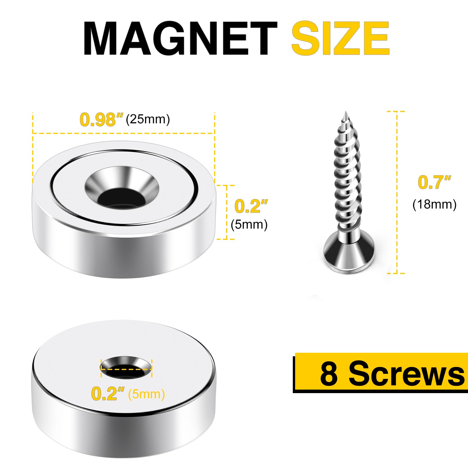 Snapklik.com : DIYMAG 4Pcs Neodymium Round Base Cup Magnet,Strong Rare ...