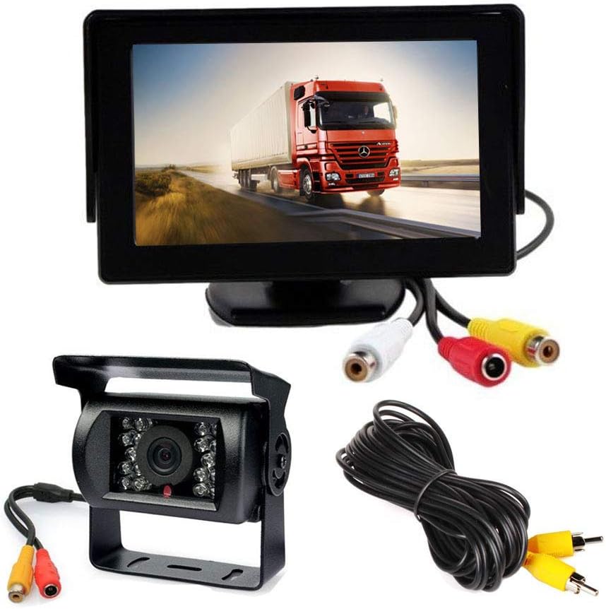 Amazon.com: 12V-24V 4.3" Car LCD Monitor + Waterproof 18 LED IR Night ...