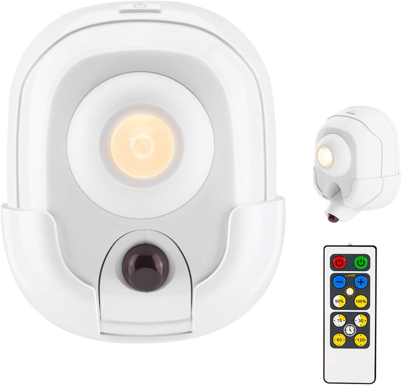 BIGMONAT Battery Operated Spotlight with Remote Control and Timer ...