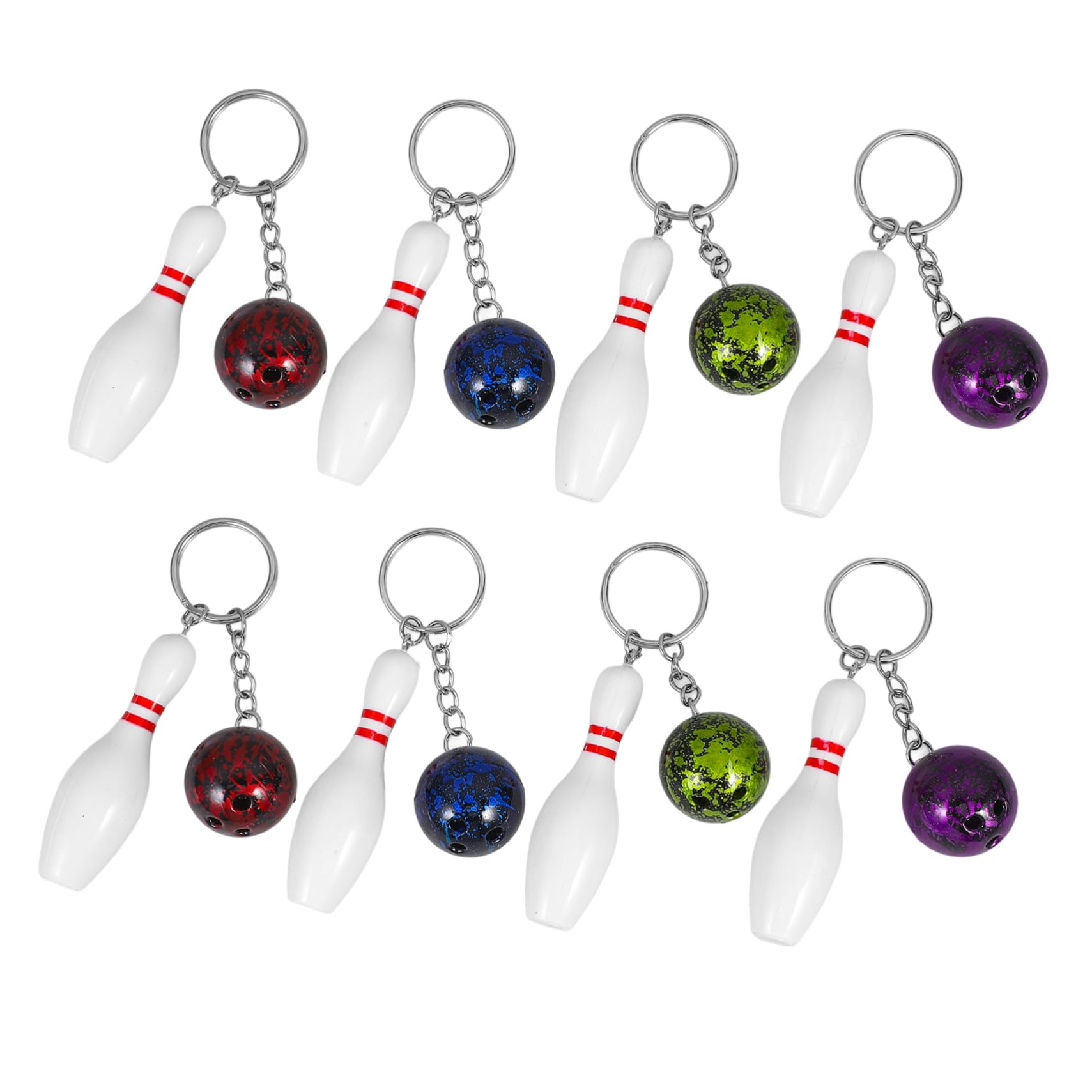 Amazon.com: NUOBESTY 8pcs Bowling Pin Keychains Sports Keychains ...