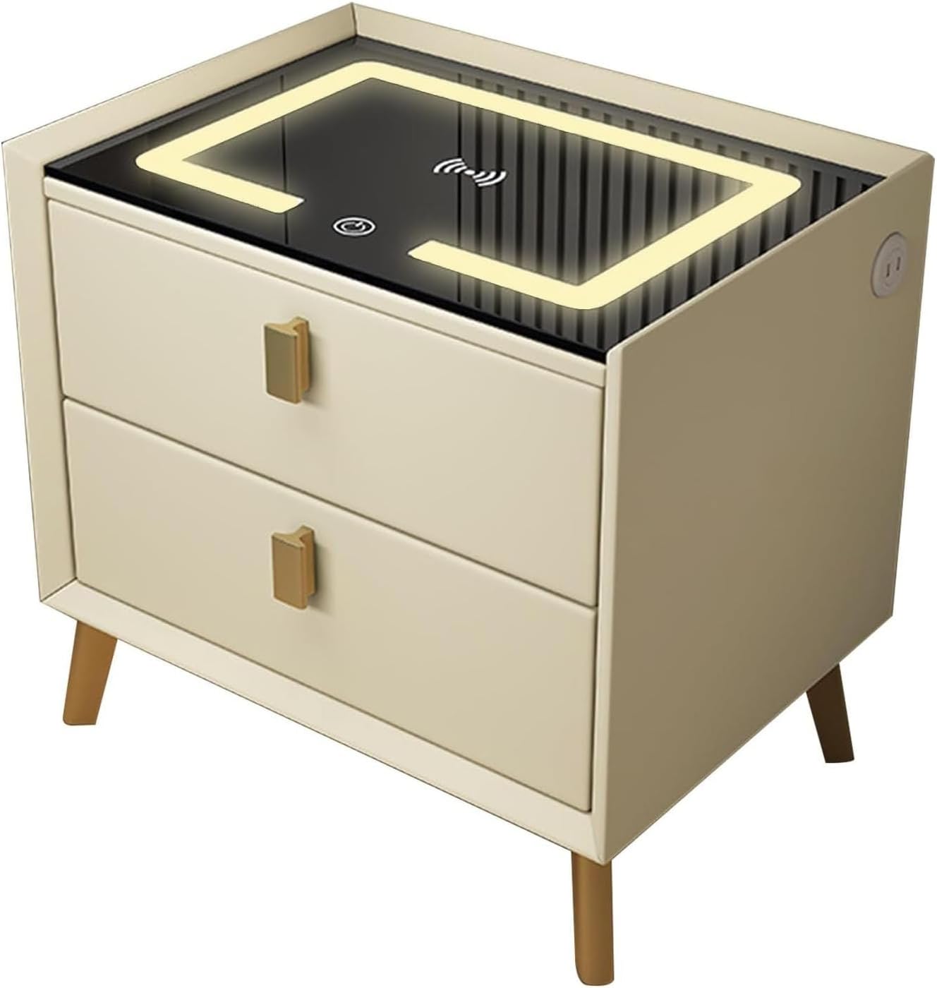 Amazon.com: Smart Bedside Table, Multi-Function Nightstand with LED ...
