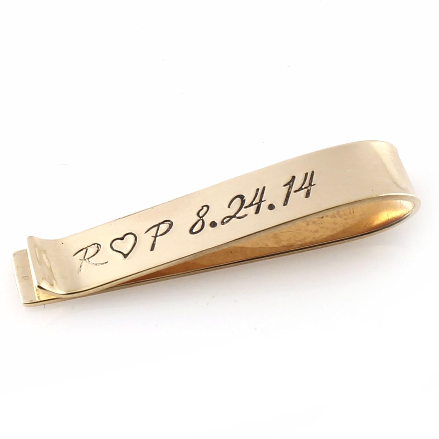 Amazon.com: Personalized Skinny Tie Clip - Mens Tie Clip Hand Stamped ...