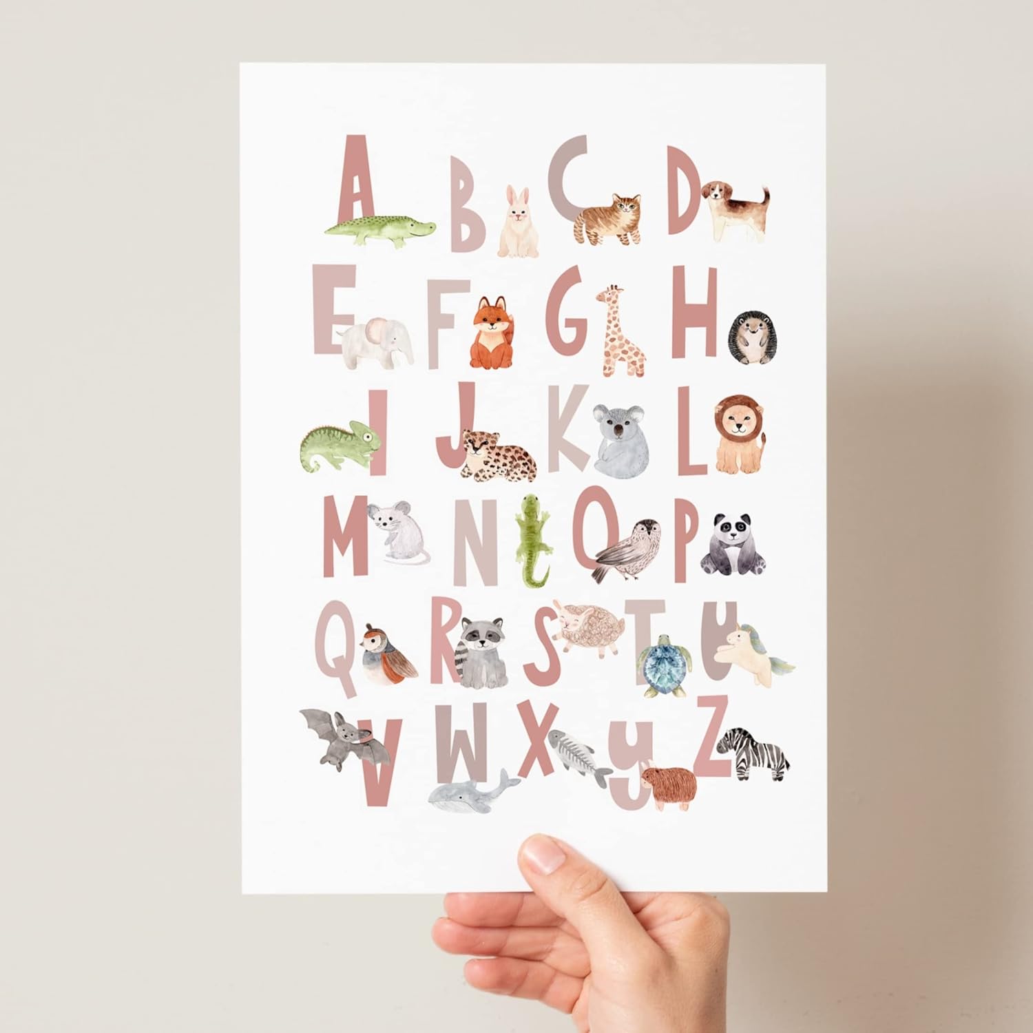 Scandi Animal Alphabet, Children’s Educational Print, Boho Animal ...