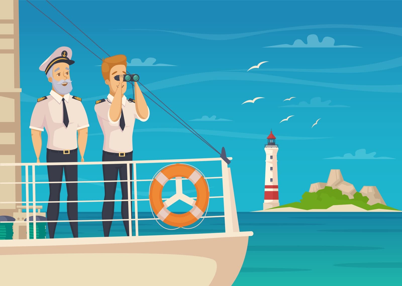 Buy BELECO Fabric 5x4ft Cartoon Sailing Boat Ship Backdrop Captain and ...