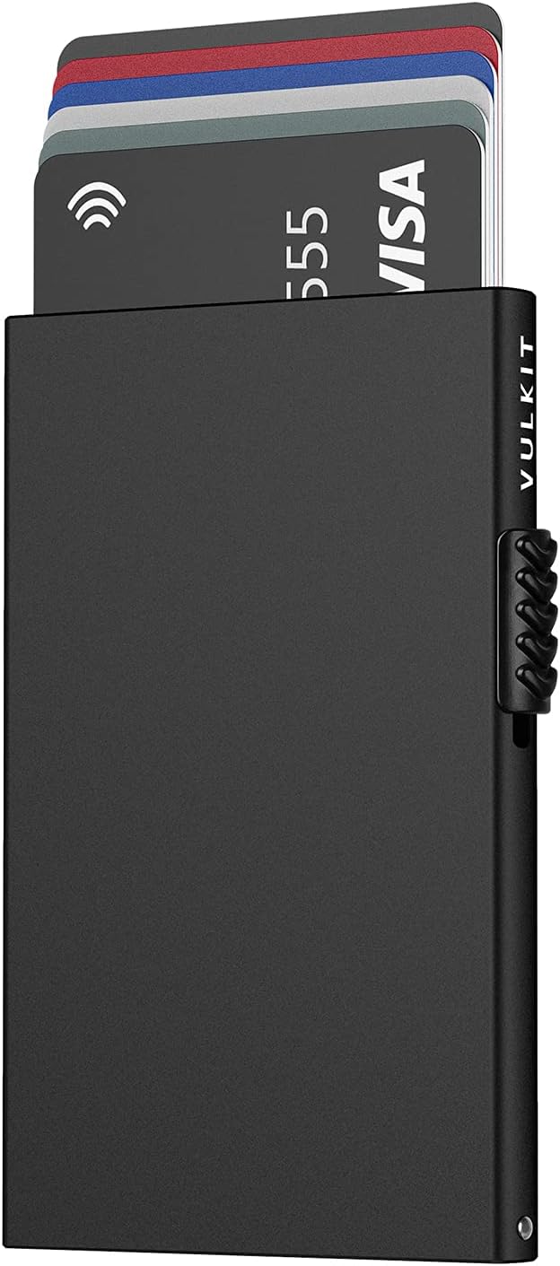 Munixi Credit Card Holder Leather Slim Wallet RFID Blocking Pop Up ...