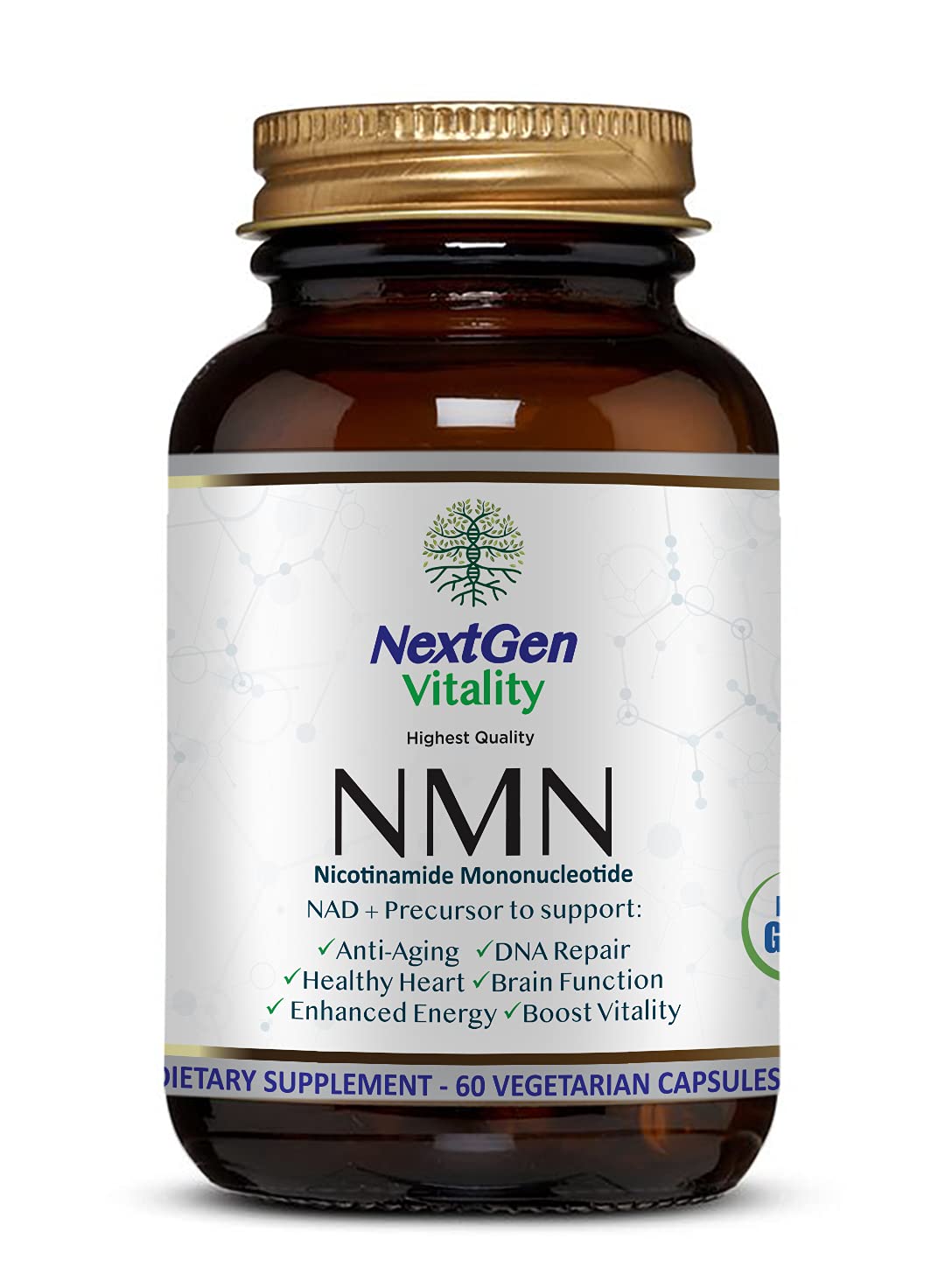 Nextgen Vitality Nmn Highest Purity Nicotinamide Mononucleotide Nad Precursor Supplement ...