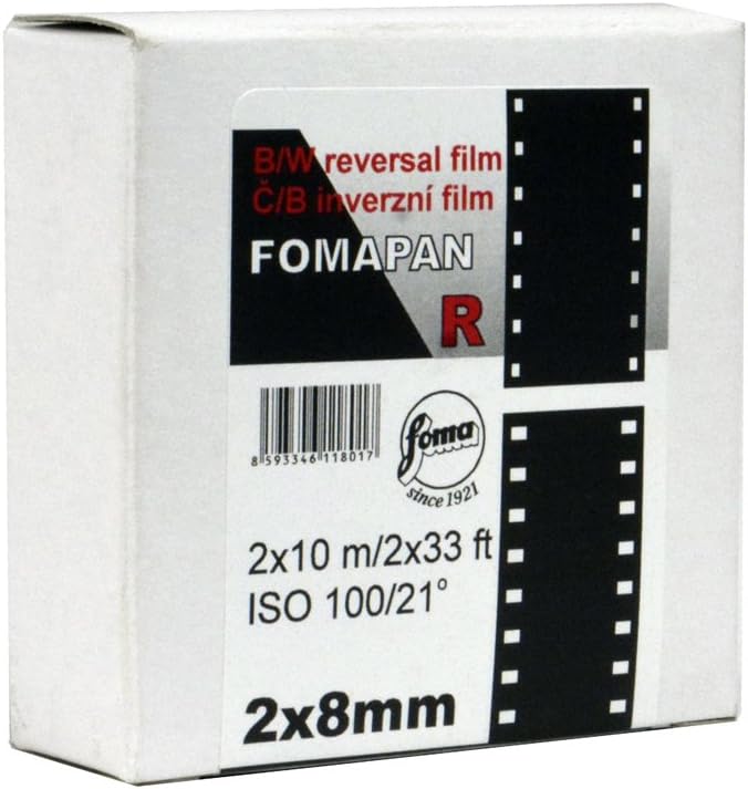 Foma Fomapan R100 - Película de inversión, 2 x 8 mm, Doble 8 estándar ...