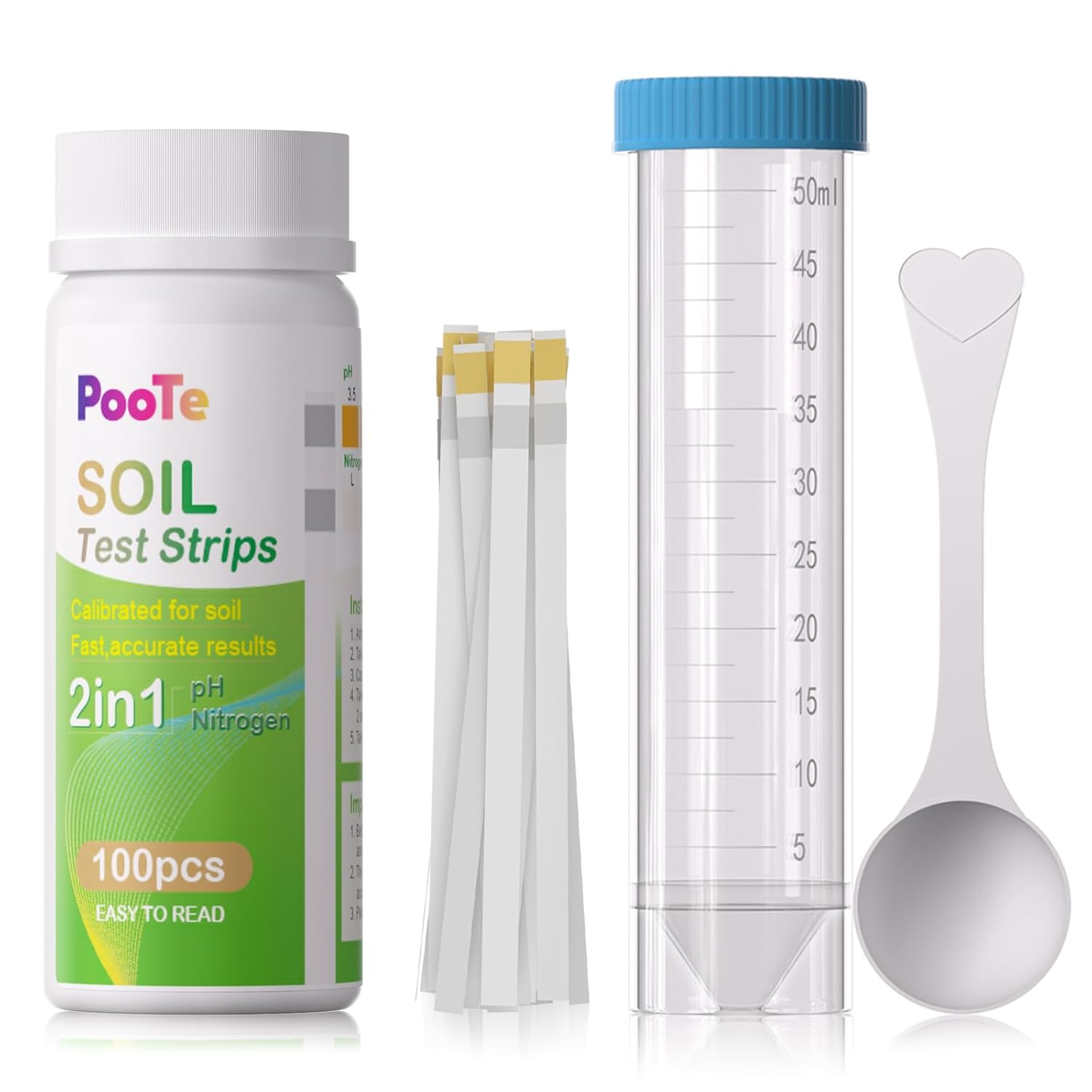 Amazon.com: PooTe Soil pH Test Kit - 90 Strips 2-in-1 Soil Testing Kit ...