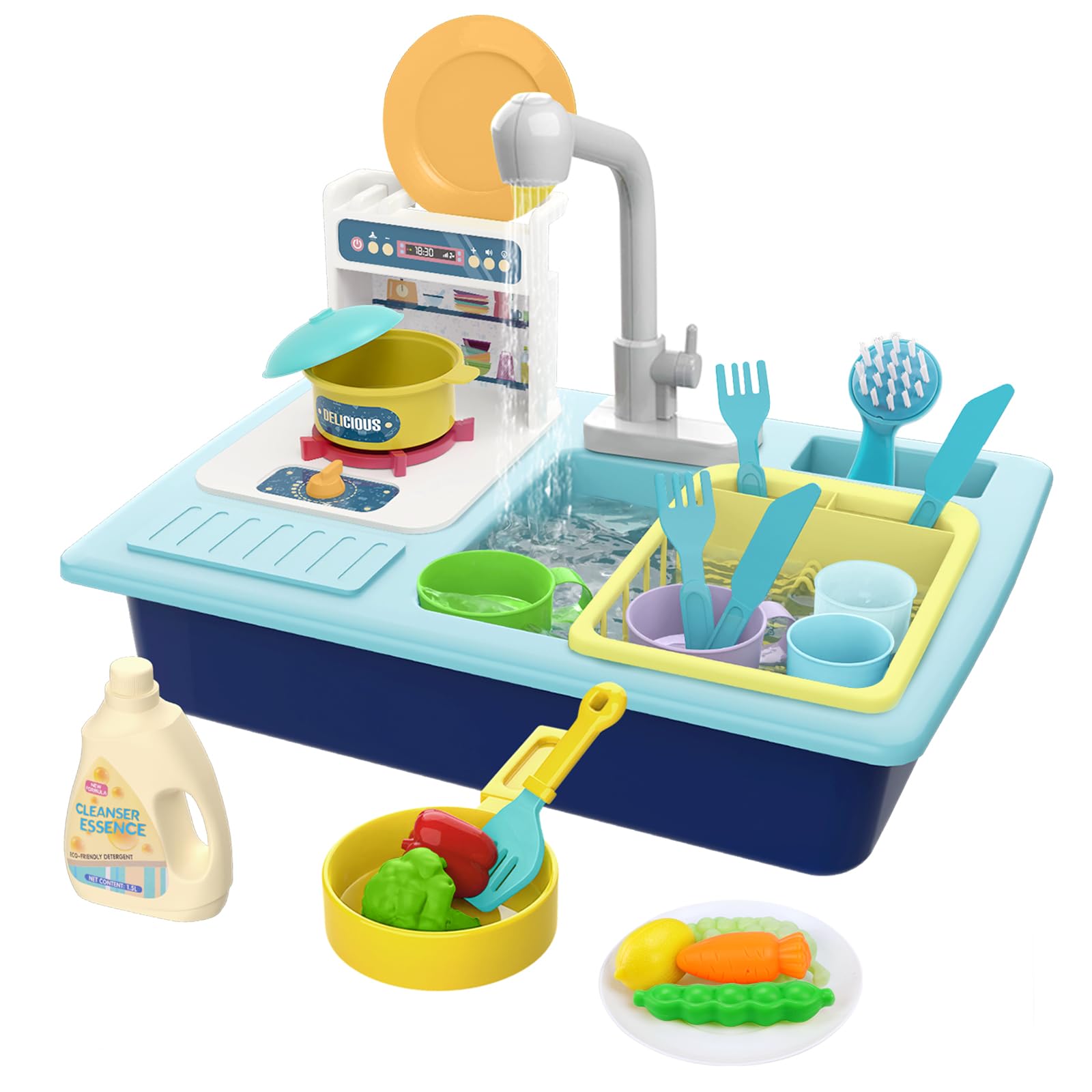 Amazon.com: FunMission Play Kitchen Sink Toys, Children Electric ...