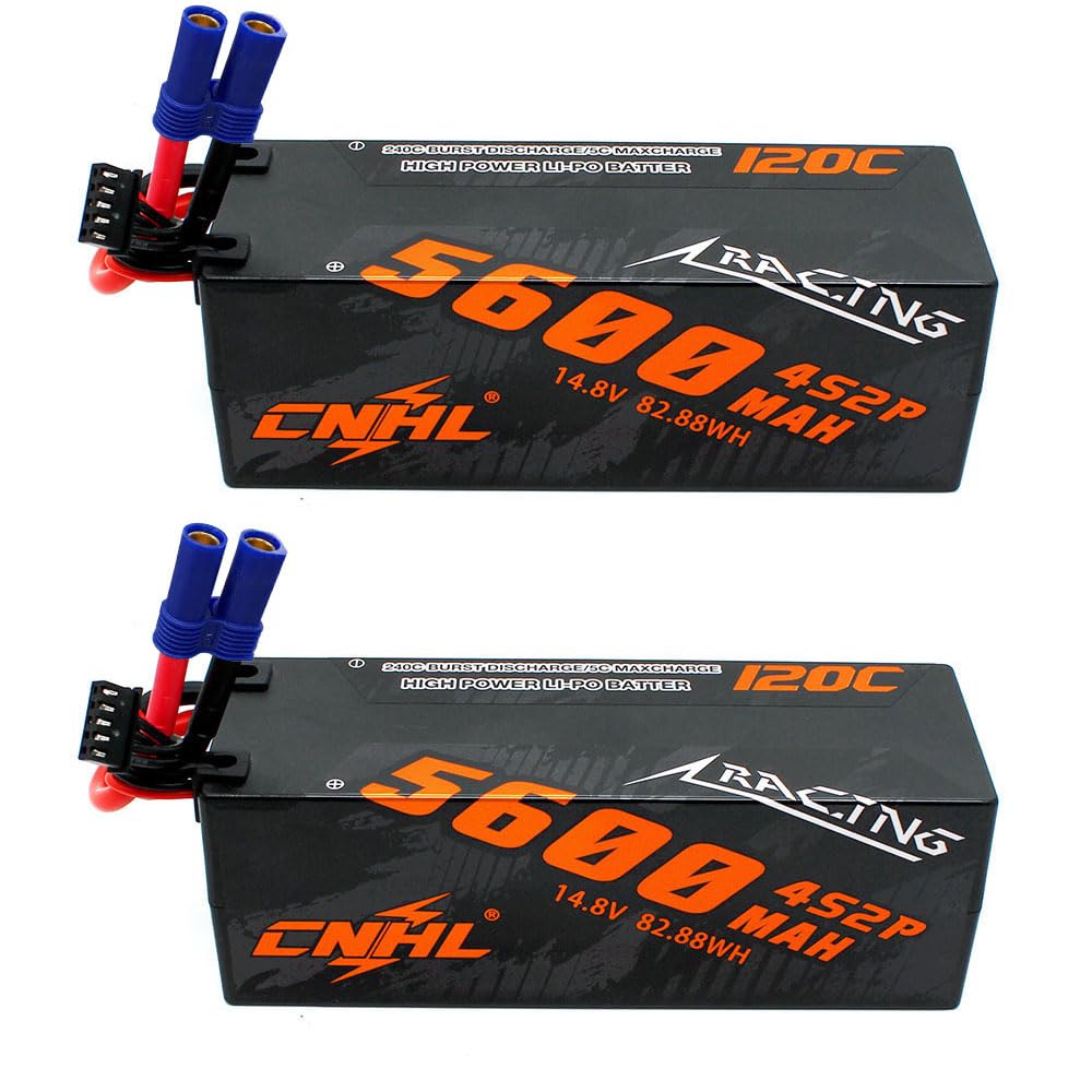 Amazon.com: CNHL 4S Lipo Battery 5600MAH 14.8V 120C 4S Hard Case with ...