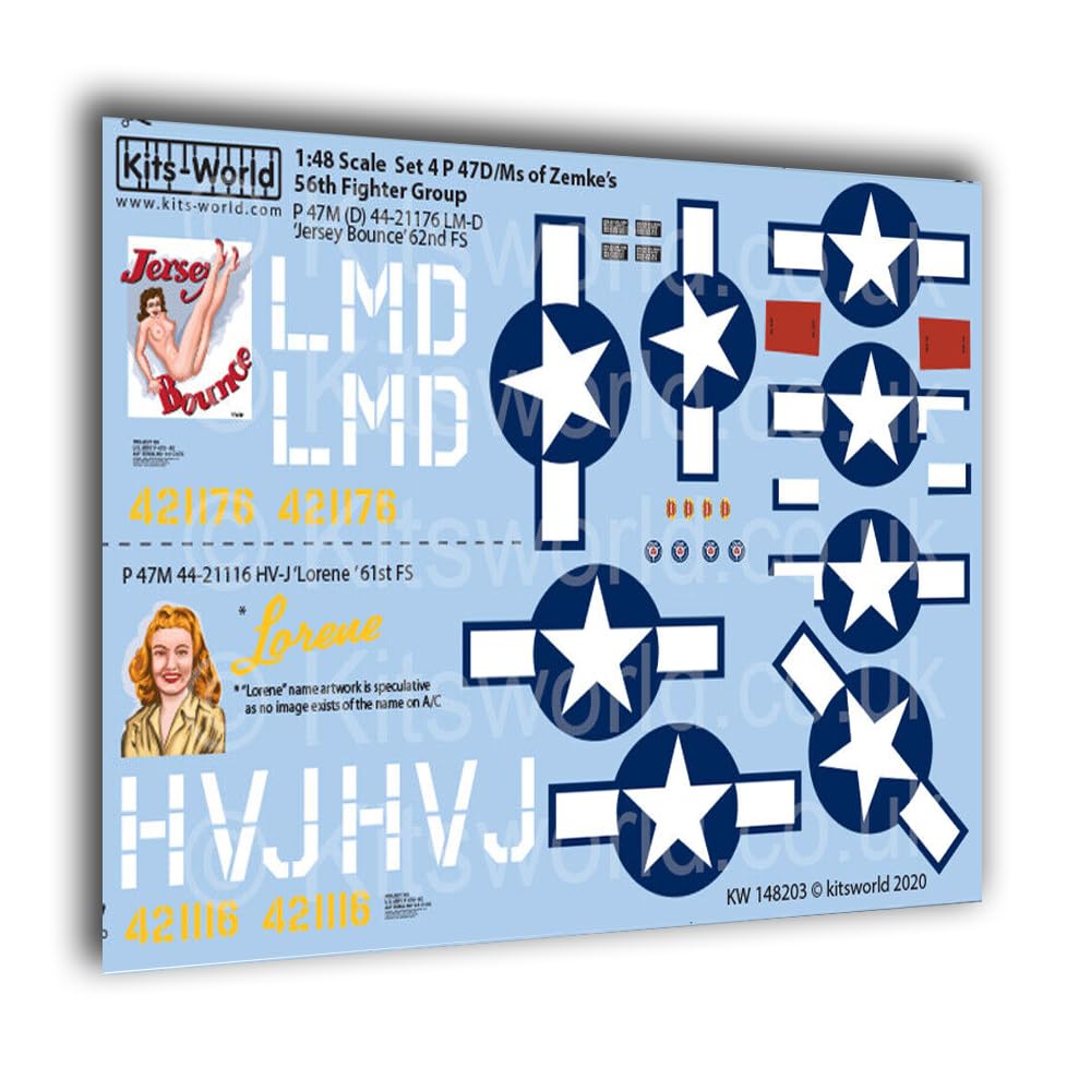 Amazon.com: Kits World KW148203 1/48 Decal for Razorback P 47s of The ...